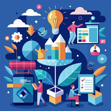 premium vector collaborative workflow and project management