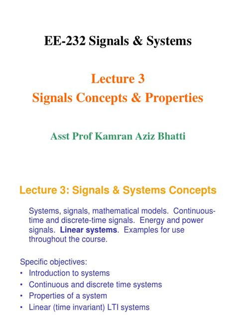Introduction To Signals And Variables Lecture 3 Pdf Mathematical Analysis Electronic Engineering