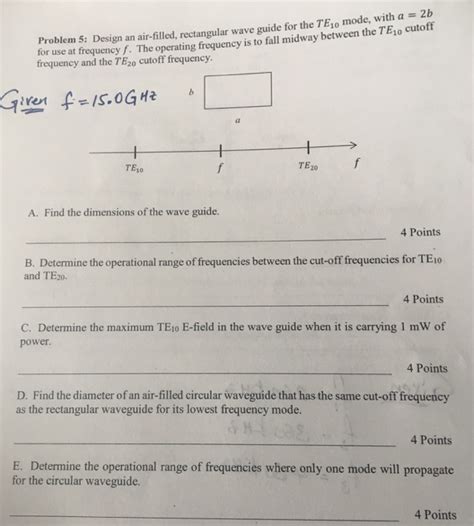 Solved Problem 5 Design An Air Filled Rectangular Wave