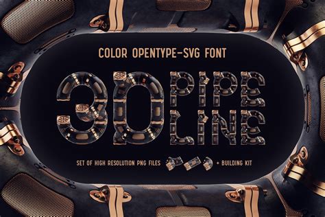 Pipeline Color Bitmap Font Symbol Fonts ~ Creative Market