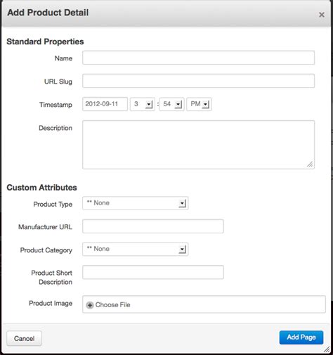 Entering Appropriate Information For A New Page Websanity Help
