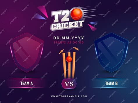Premium Vector T20 Cricket Match Between Team A Vs B With Empty