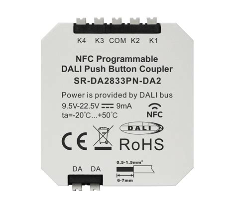 Nfc Programmable 4 Key Dali Dali 2 Push Button Coupler Sr Da2833pn Da2