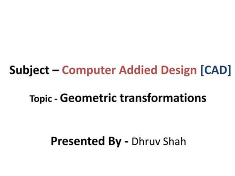 Transformations Ppt