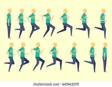 Running Man Animation Frame Sequence Stock Vector Royalty Free