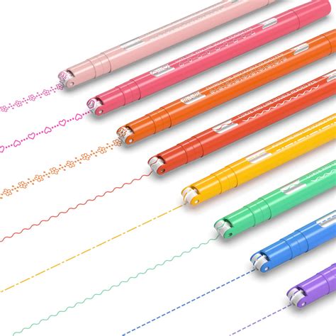 Buy AECHY 8PCS Colored Curve Pens For Note Taking Dual Tip Pens With 5