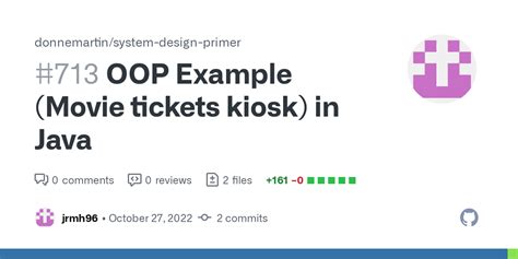 oop example movie tickets kiosk in java by jrmh96 · pull request 713 · donnemartin system