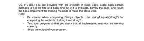 Solved Bookjava Public Class Book String Title Boolean