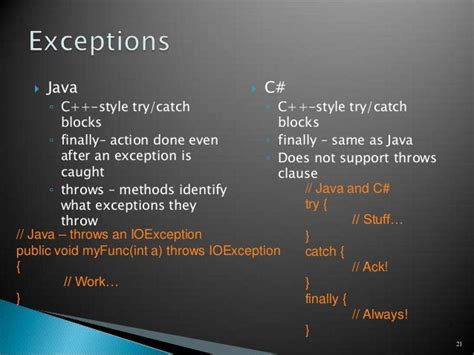 Difference Between C And Java Cofprog