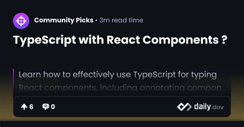 Mahesh Kunwar On Linkedin Typescript With React Components Dailydev