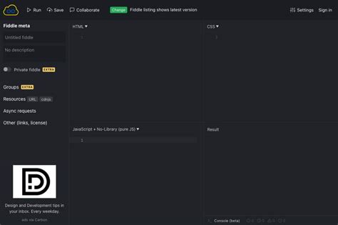 JSFiddle WEVA Apps
