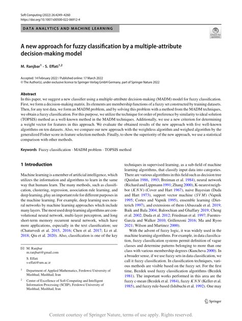 A New Approach For Fuzzy Classification By A Multiple Attribute