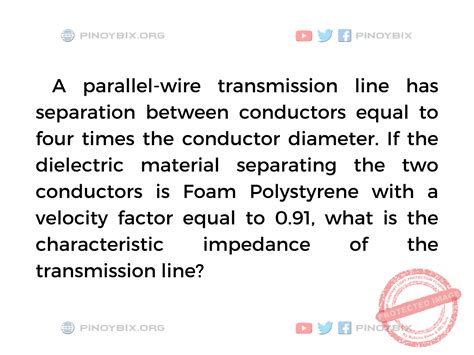 Solution What Is The Characteristic Impedance Of The Transmission Line