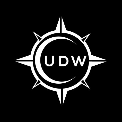UDW Abstract Technology Logo Design On Black Background UDW Creative Initials Letter Logo