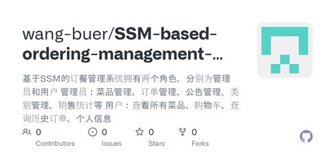 Github Wang Buer Ssm Based Ordering Management System Ssm