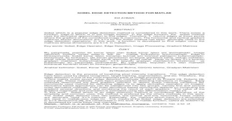 Sobel Edge Detection Method For Matlab Trmatlab