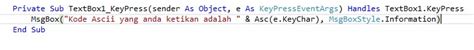 Tutorial Vbnet 14 Mencari Kode Ascii Priacoding