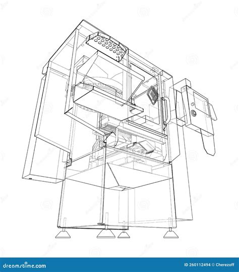 Metalworking Cnc Milling Machine Vector Stock Vector Illustration Of Energy Engineering