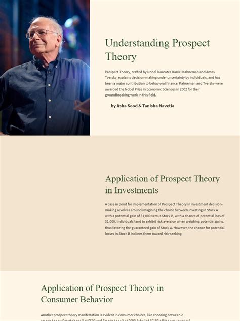 Understanding Prospect Theory Pdf Behavioral Economics Decision