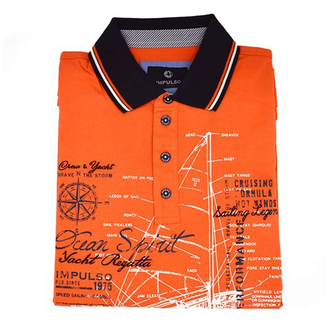 Impulso Crewandyacht Orange Polo Shirt Cellini Uomo