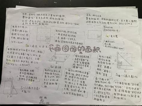平面图形面积推导公式手抄报 数学图形手抄报 普车都