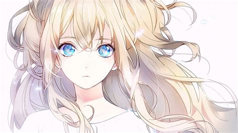 Аниме девушка блондинка с голубыми глазами фото и картинки