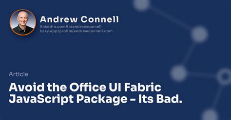 Avoid The Office Ui Fabric Javascript Package Its Bad