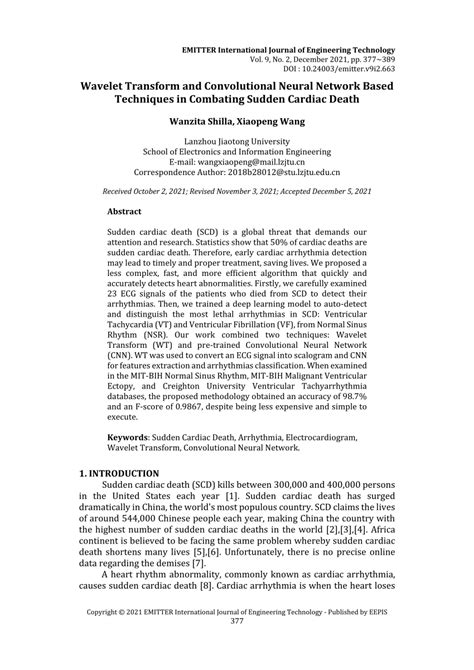 Pdf Wavelet Transform And Convolutional Neural Network Based