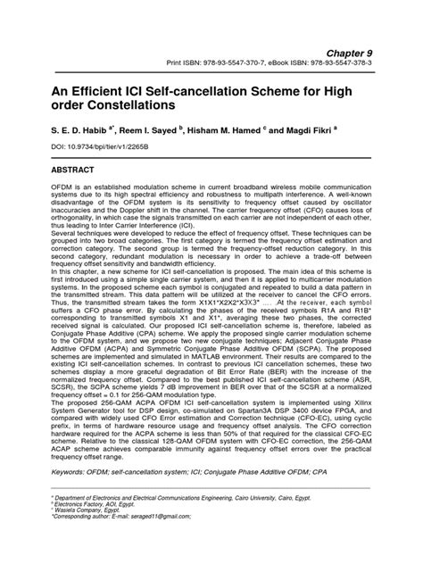 Reem Ici Self Cancellation Book Chapter Bp International Pdf Orthogonal Frequency Division