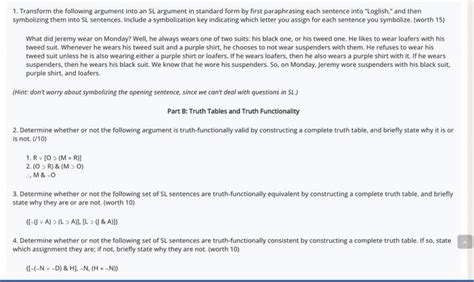 Transform The Following Argument Into An SL Chegg