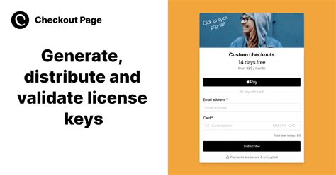 Generate Distribute And Validate License Keys Checkout Page