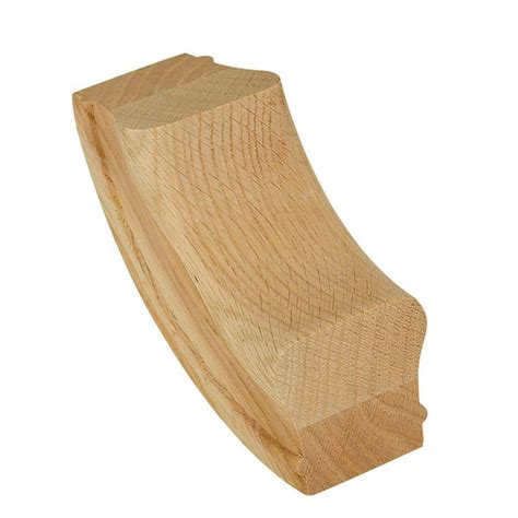 Evermark Stair Parts 7214 Unfinished Red Oak 90° Up Easing Handrail