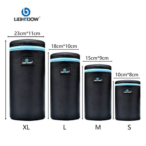 Lightdow 4 사이즈 고품질 Dslr 소프트 프로텍터 카메라 렌즈 가방 파우치 캐리 백 케이스 S M L Xl 4 사이즈 1 키트 세트