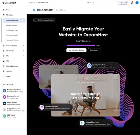 New Migration Dashboard Added To “manage Websites” Dreamhost
