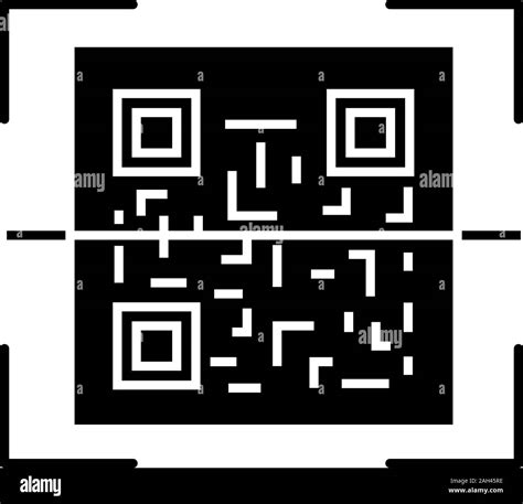Qr Code Scanning Glyph Icon Silhouette Symbol 2d Code Reading App