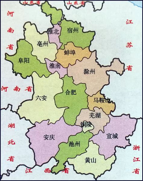 安徽地图简图 安徽省地图 地理教师网