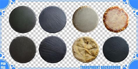 Различные круговые текстуры на прозрачном фоне Бесплатный Psd