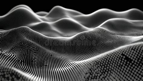 Abstract Network Connection Structure With Waves Of Dots And Weave