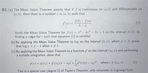 Solved A The Mean Value Theorem Asserts That If F Chegg