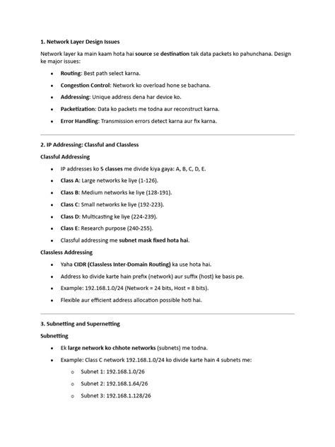 Revision Notes Unit 4 Pdf Internet Protocols I Pv6