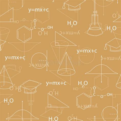 Back To School Seamless Pattern From Science Objects Stock Illustration