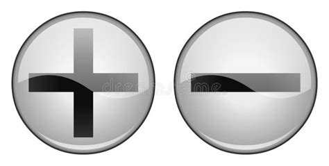 positive and negative buttons stock vector illustration of button subtract 95847928
