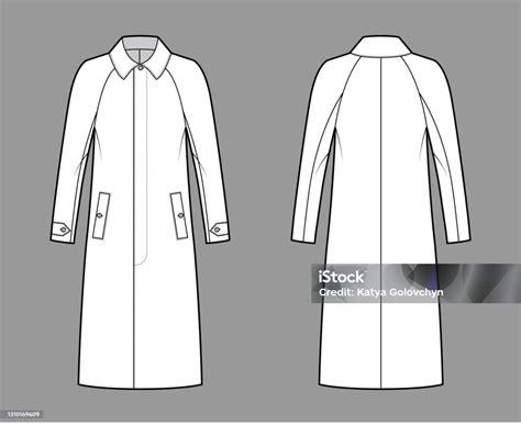 매킨토시 코트 기술 패션 일러스트와 라글란 롱 슬리브 레귤러 칼라 오버사이즈 바디 미디 길이 0명에 대한 스톡 벡터 아트 및 기타 이미지 Istock