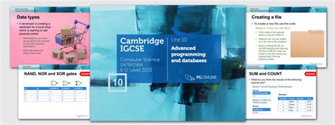 Resources Computer Science Igcse 0478 Unit 10 Advanced Programming And Databases Pg Online