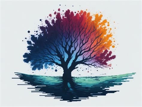 Premium Ai Image A Tree In Middle With Gradient Background