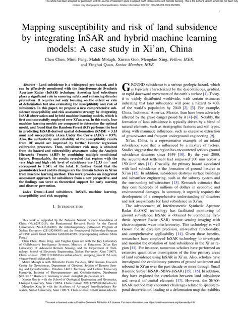 Pdf Mapping Susceptibility And Risk Of Land Subsidence By Integrating Insar And Hybrid Machine