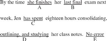 SAT Identifying Sentence Errors Practice Test 29 Cracksat Net