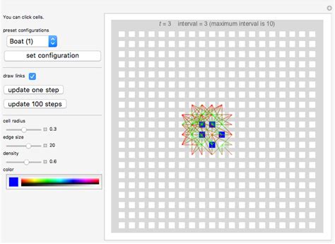 Network View Of Conways Game Of Life Wolfram Demonstrations Project