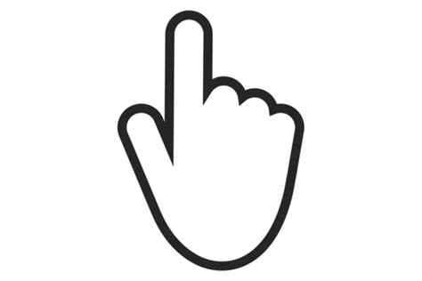 Pointing Finger Line Icon Hand Cursor T Graphic By Microvectorone