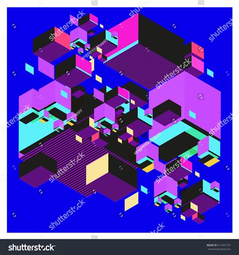 Vector Isometric Abstract Background Design Poster Stock Vector Royalty Free